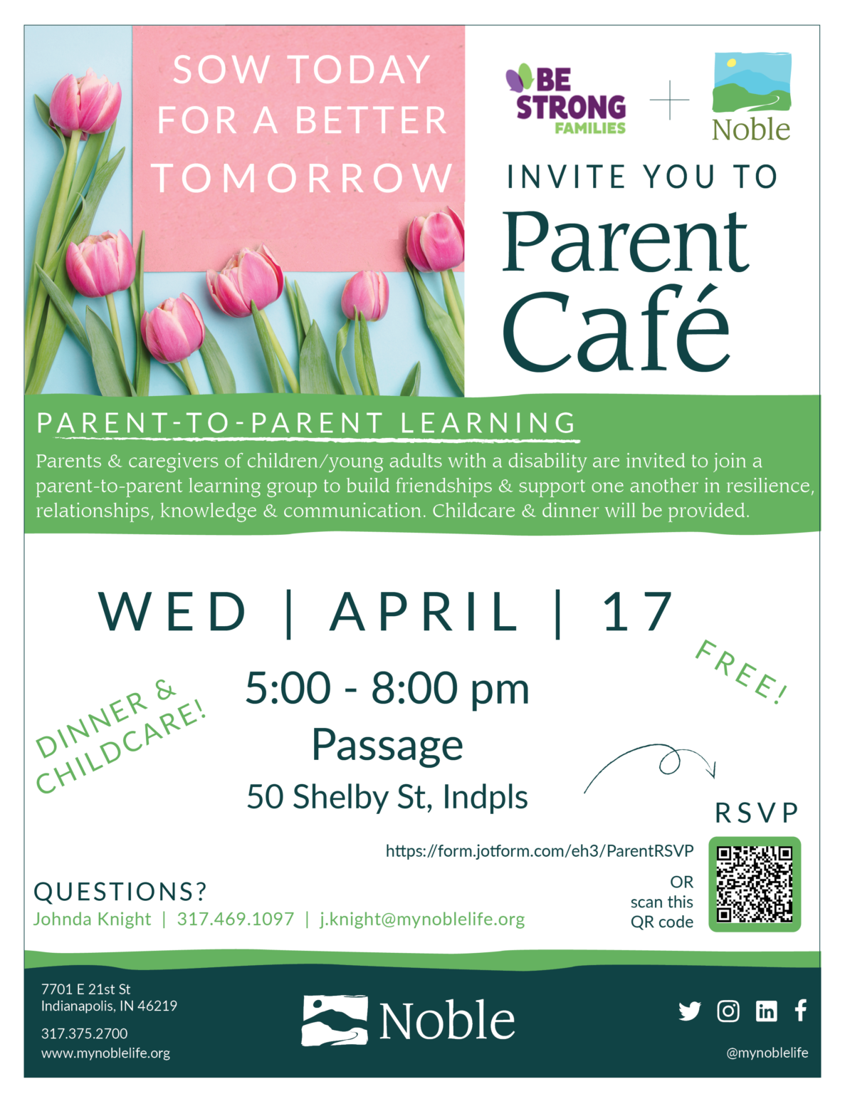 Parent Cafe to Foster Friendships & Learning - Noble